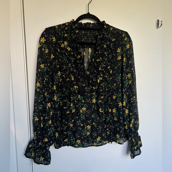 Zara | Tops | Zara Basic Blouse Womens Floral Fairycore Bohemain Dainty ...